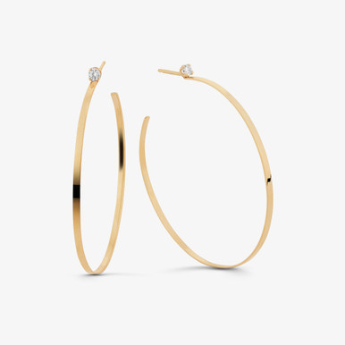LARGE SOLO DIAMOND HOOPS - LANA