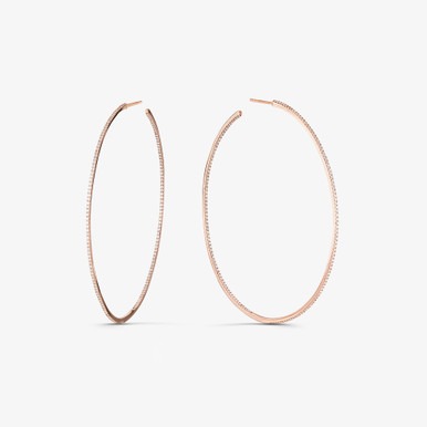 LARGE THIN DIAMOND HOOPS - LANA