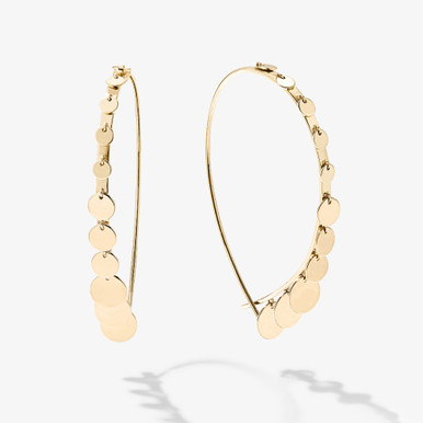 Upside Down Disc Gold Hoops - LANA