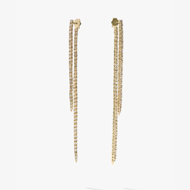LONG TENNIS FRONT TO BACK DIAMOND EARRINGS