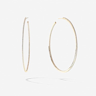 LARGE THIN INSIDE OUT DIAMOND HOOPS