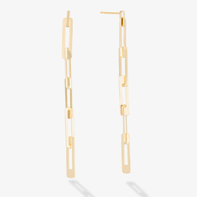 INTERLOCKING RECTANGLE LINEAR EARRINGS