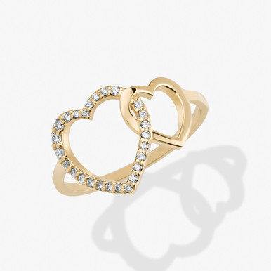 INTERLOCKING DIAMOND HEART RING