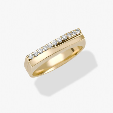 GEOMETRIC DOUBLE BAND DIAMOND RING