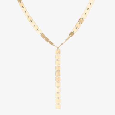 SQUARE CHAIN LARIAT NECKLACE