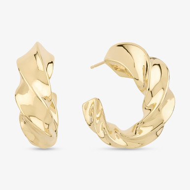 SMALL TWISTED HOLLOW HOOPS