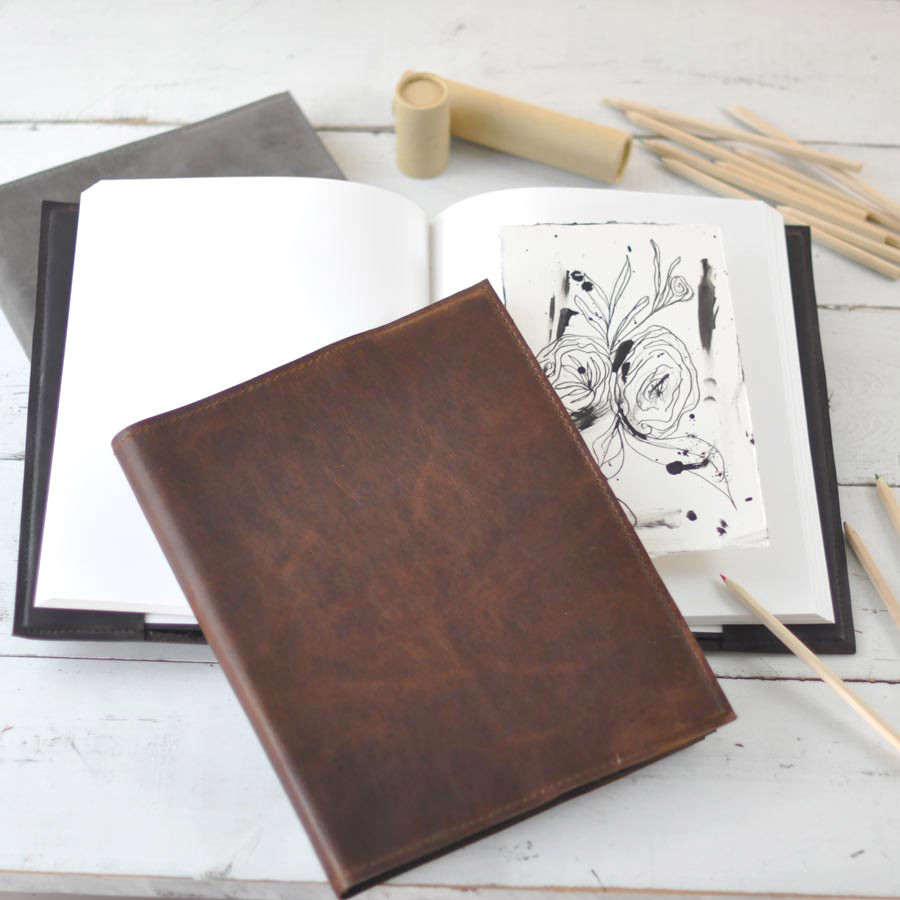 Personalized Leather Sketchbooks - Blue Sky Papers