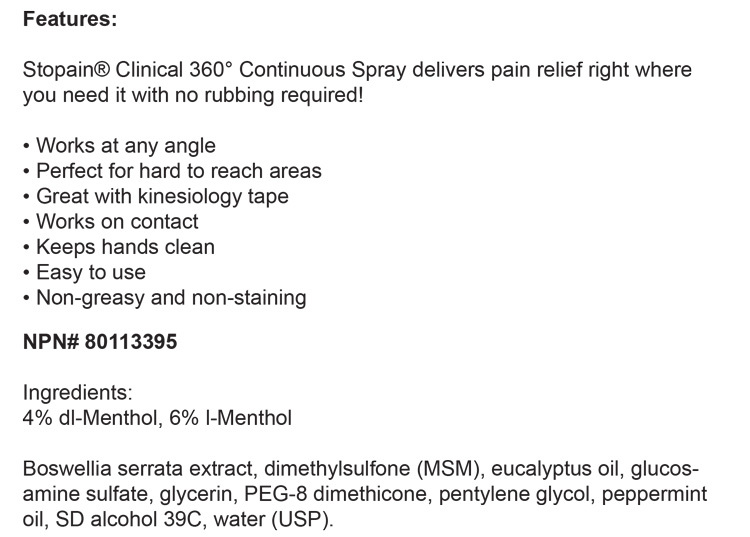 Stopain Clinical 4 oz Continuous Spray - Vitality Depot