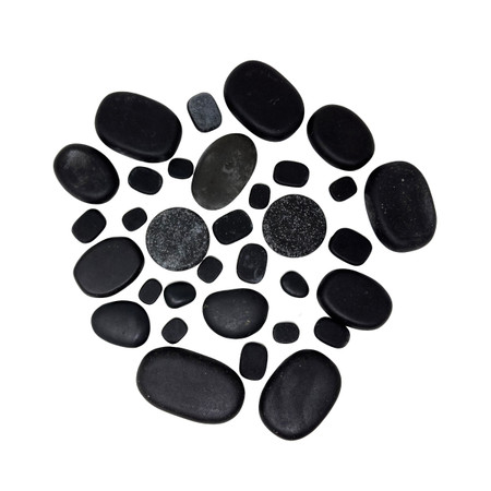 Hot Stone Kit 33 Piece Basalt Stones - Vitality Depot