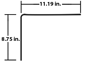INNER RADIUS PANEL, 90*CORNER 11"x8.75" === 4723