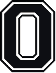 6" DECAL BLK ON WHITE LTR "O" === 1264