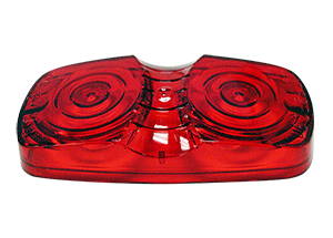 LENS RETANGULAR TWO BULB RED === 3675