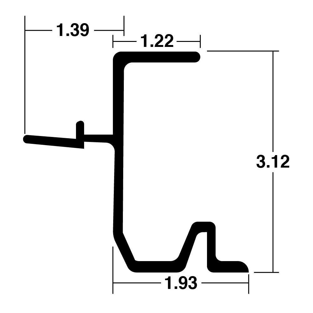 RAIL, TOP ROOF, w/WIRE GROOVE (FULL RAIL === 17104