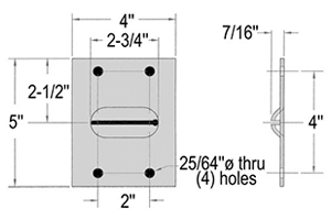 CLIP, CROSSMEMBER - 4" x 5" w/HOLES === 1437