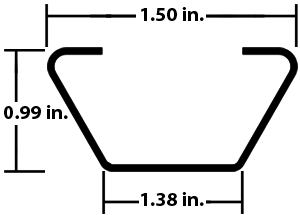 ROOF BOW, INTERMEDIATE, 96" BODY, GALV. === 6529
