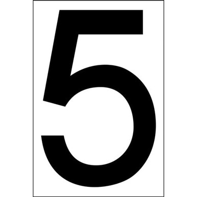 # 5 BLACK DECAL 4" HI WHITE BACK === 998