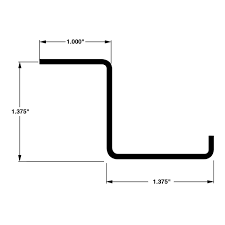 POST, STEEL, "HAT", 1-3/8" DEEP, 107" LO === 3565