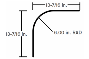 RADIUS PANEL, 6" RAD, WHITE (CNR-HY01) === 20122