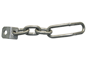 DOOR HOLDBACK 4" CHAIN, BENT LOOP BRACKE === 50284