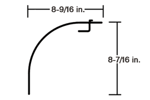 RADIUS POST, FRONT, EXTRUDED ALUMINUM === 42173