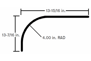 CORNER RADIUS ALU, 4" RAD, RS/CS, WHT, 1 === 22097