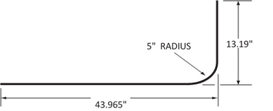 RADIUS PANEL, 5" RADIUS, 55" WIDE, WHITE === 4722