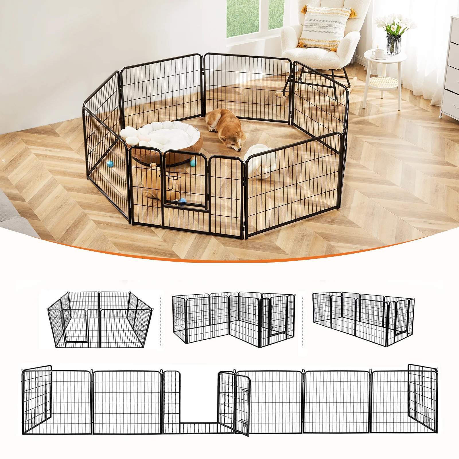 Large Pet Playpen 24in - Metal w/2 doors