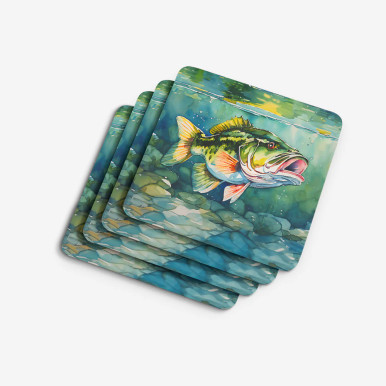 Largemouth Bass Fish Coaster Set - Animal Decor