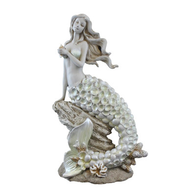 Seashell Tail Mermaid Statue - Animal Decor