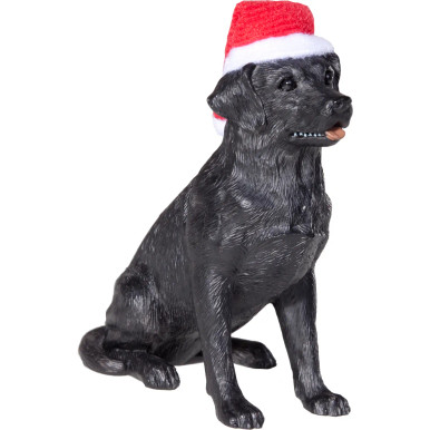 Santa Black Lab Figurine - Animal Decor