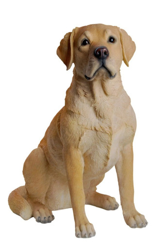 Golden Goodness – Sitting Yellow Lab Statue for Garden or Porch