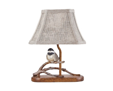 Perched Chickadee Lamp - Animal Decor