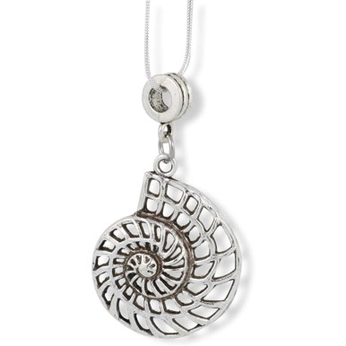 Silver Nautilus Shell Necklace - Animal Decor