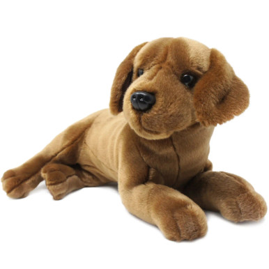 Chocolate Lab Plush Toy - Lying Down - Animal Decor