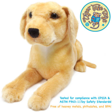 Yellow Lab Plush Toy - Lying Down - Animal Decor
