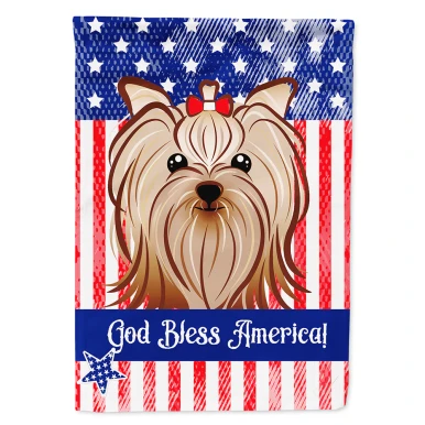 Patriotic Yorkie House Flag - Animal Decor