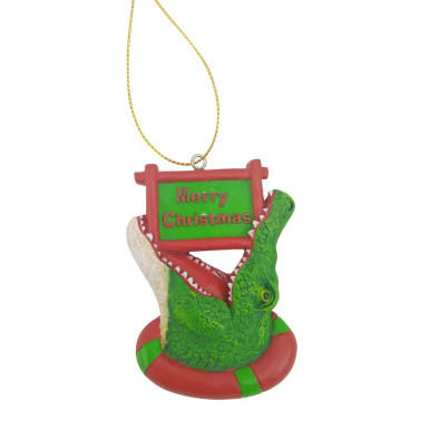 Christmas Alligator Ornament - Animal Decor