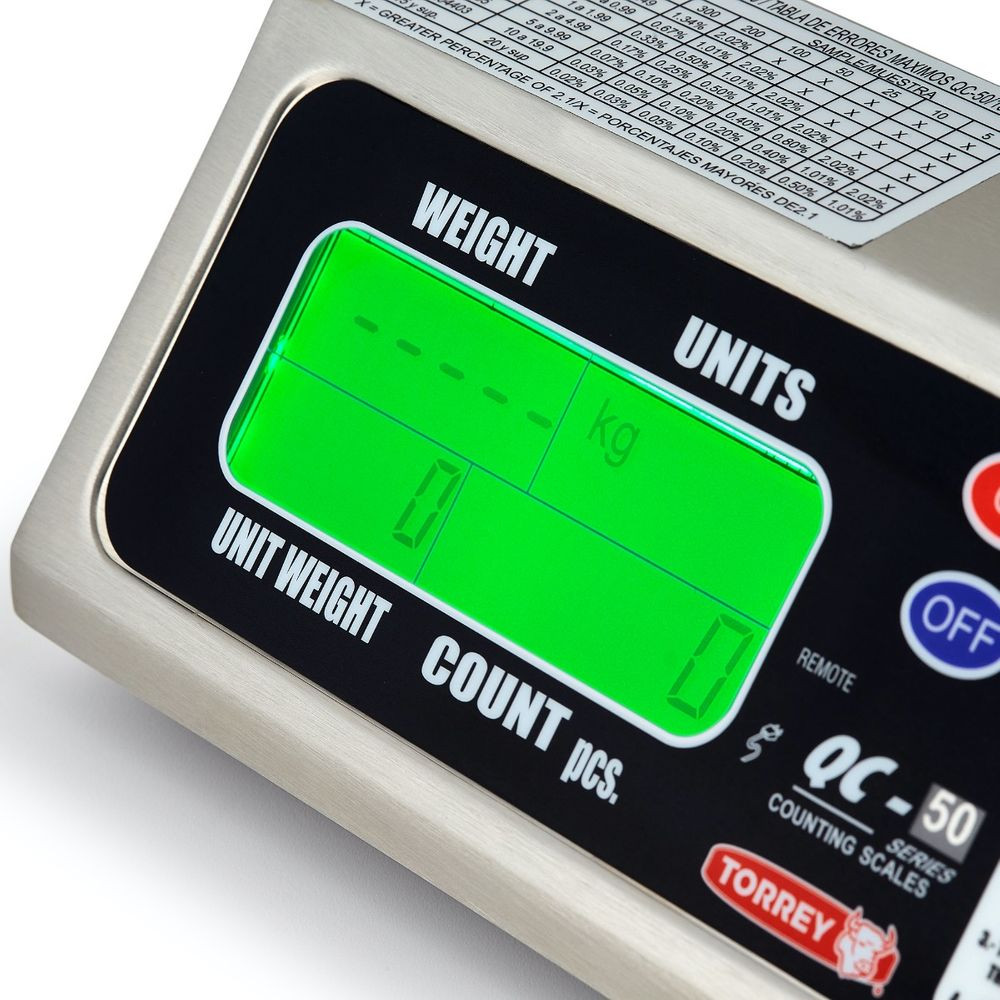 Báscula Contadora Torrey con capacidad de 50 kg- 0QC50 - Cooking Depot