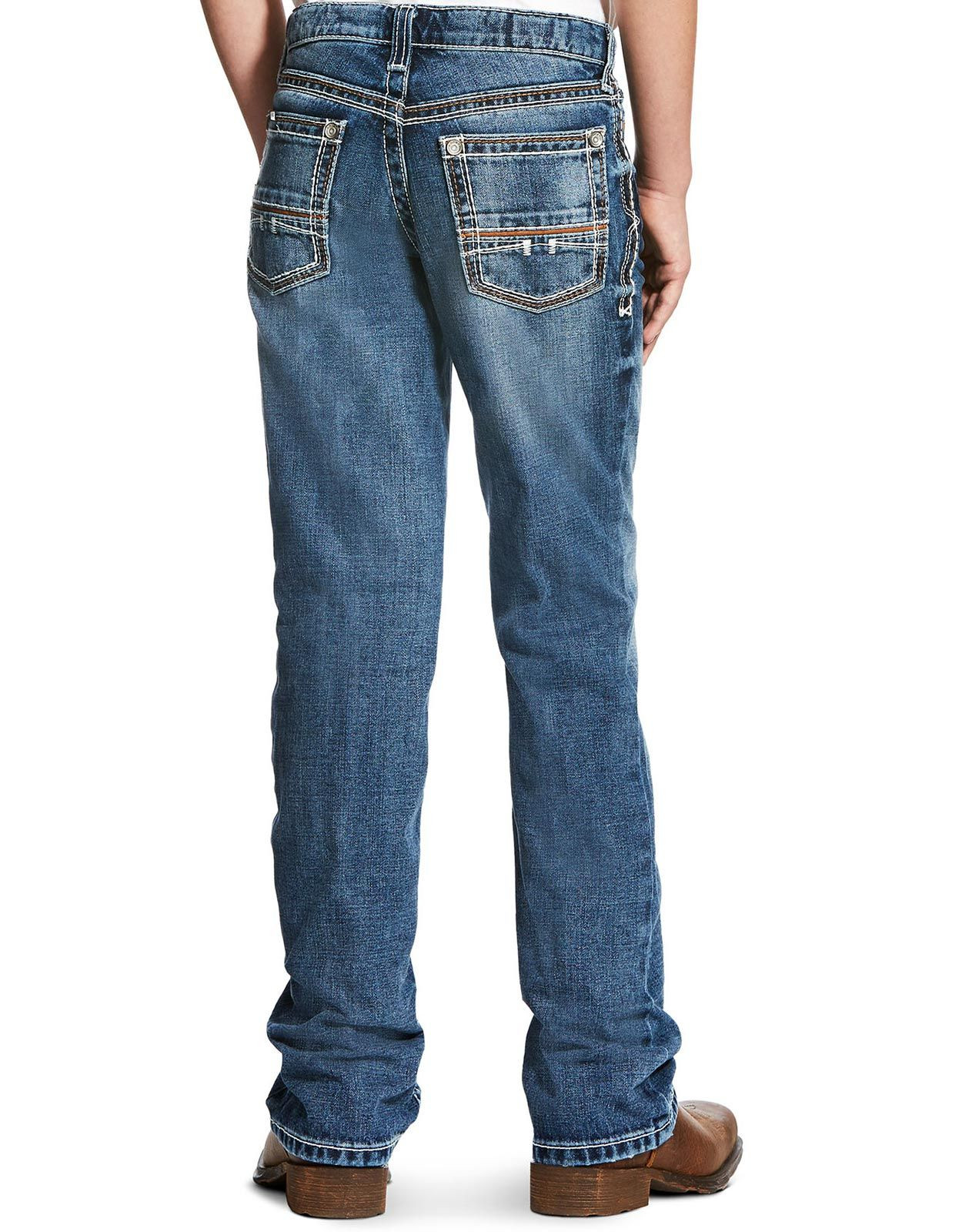 Ariat Boys' B4 Relaxed Low Rise Relaxed Fit Boot Cut Jeans - Durango ...