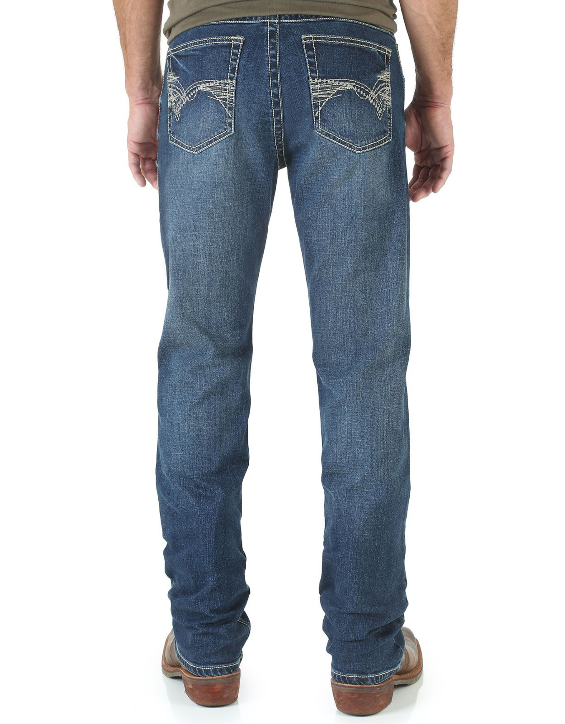 Wrangler Mens 42 Vintage Stretch Low Rise Slim Fit Boot Cut Jeans