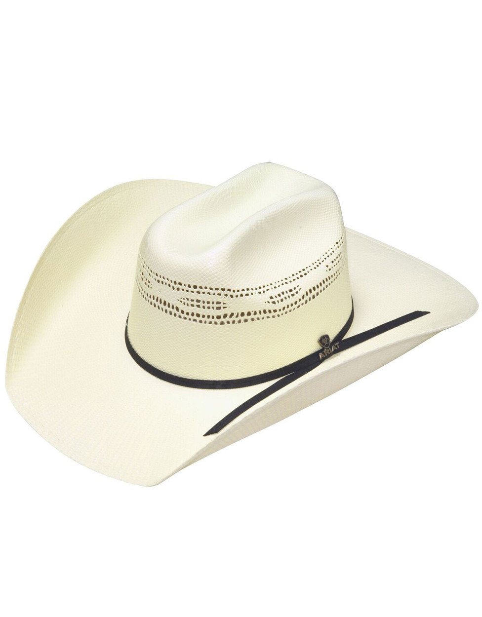 Ariat Bangora Straw Cattleman Crease Cowboy Hat - Natural