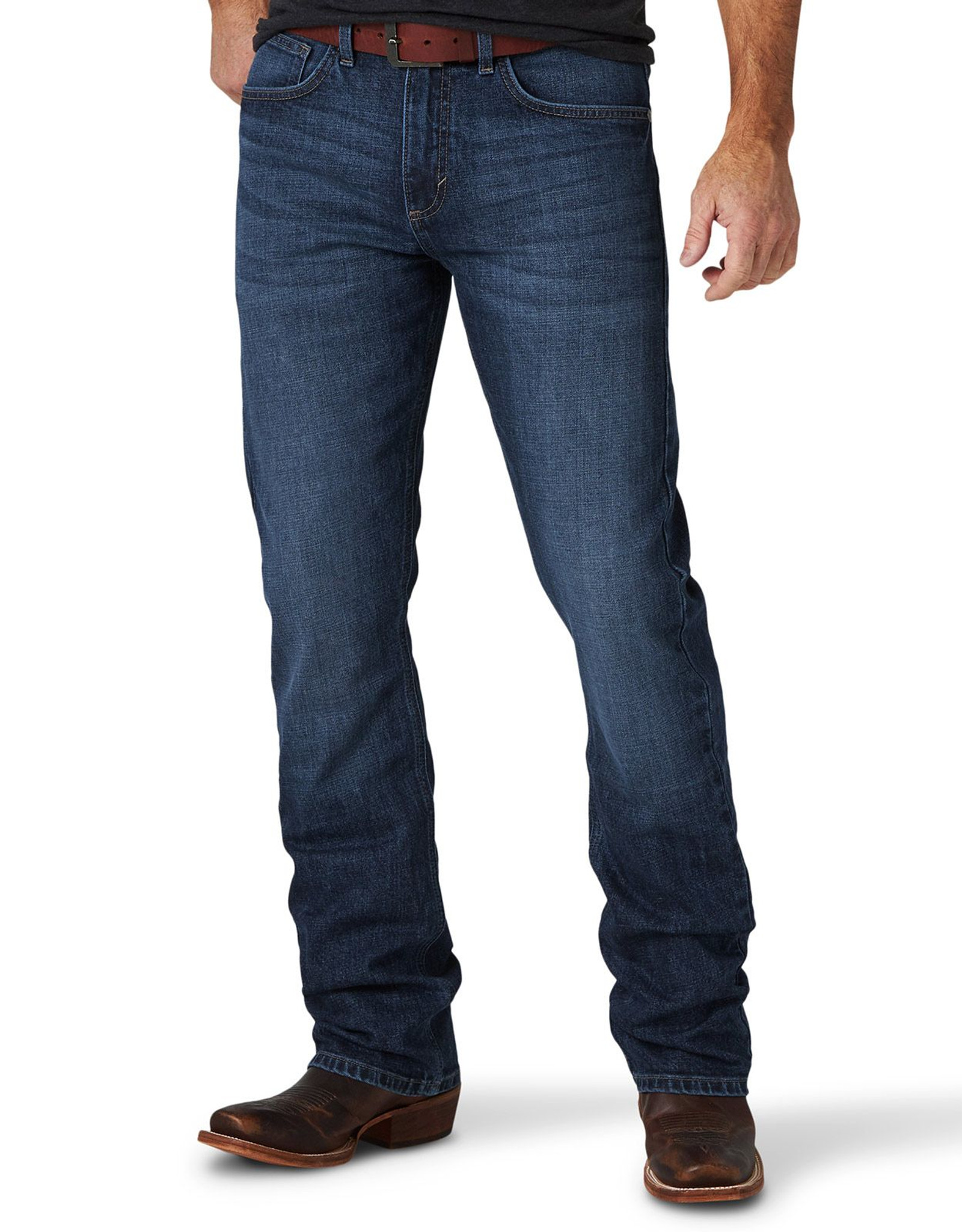 Wrangler Mens 42 Stretch Low Rise Slim Fit Boot Cut Jeans Stockyard