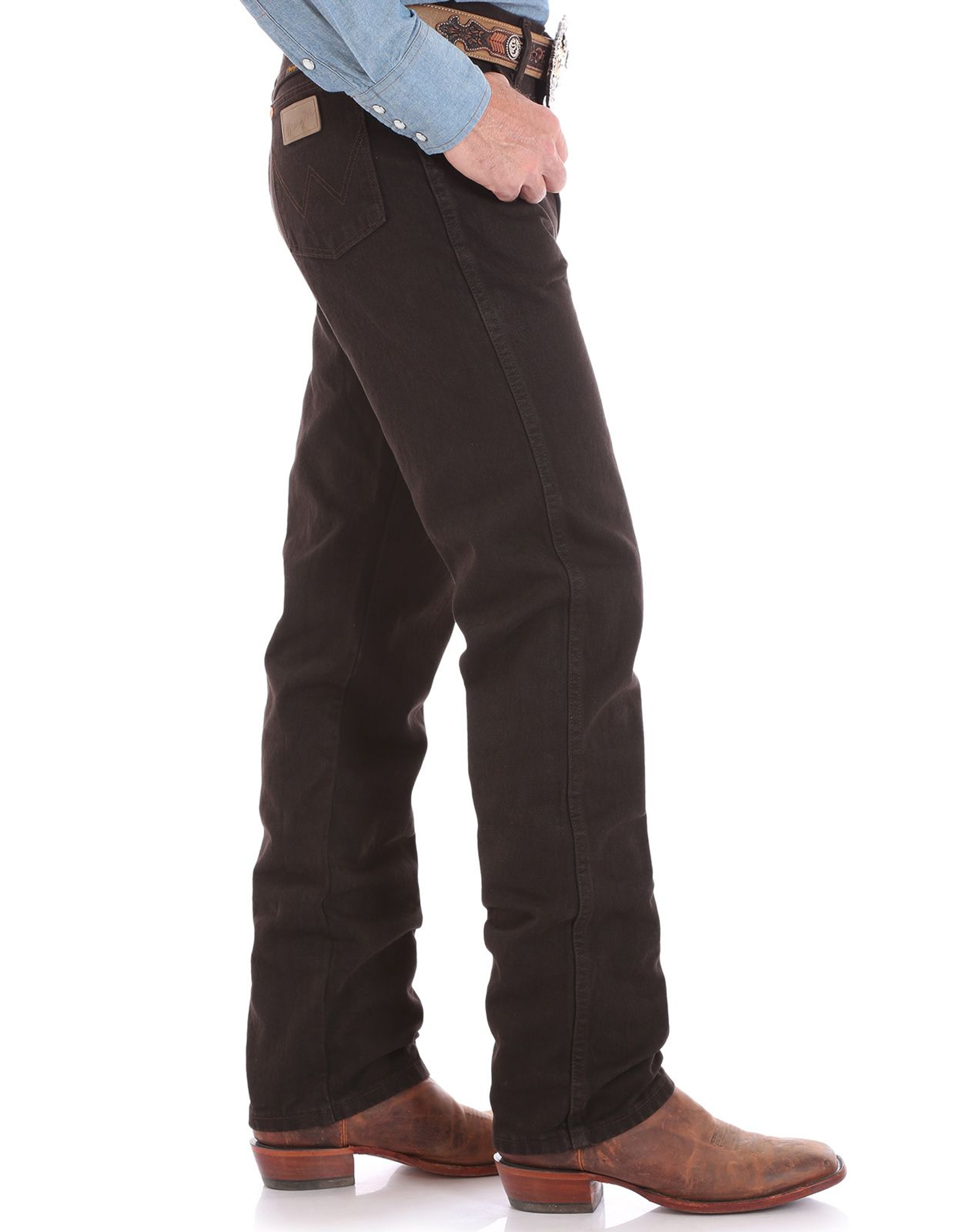 Wrangler Mens 13 Original High Rise Regular Fit Boot Cut Jeans Black