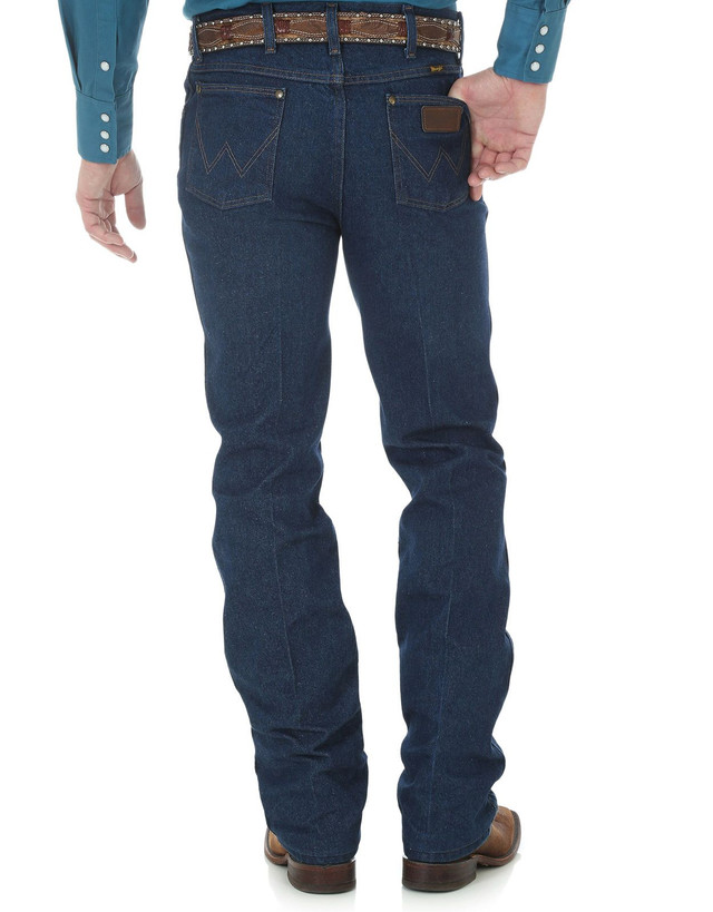 Wrangler Mens 36 Mid Rise Slim Fit Boot Cut Jeans Stonewash