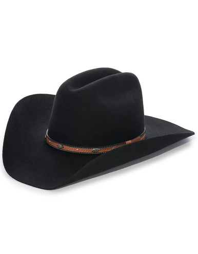 Master Hatters Houston 3X Wool Low Cattleman Crown Cowboy Hat - Black