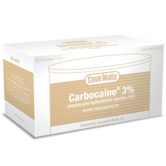 Septodont Cook-Waite 3% Carbocaine without Vasoconstrictor (99171)