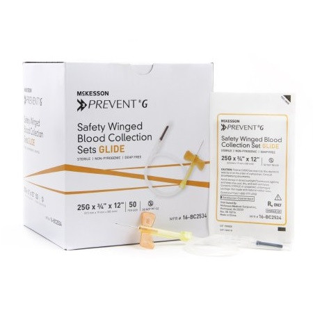 McKesson 25G x 3/4" G Safety Winged Blood Collection Set (16-BC2534)