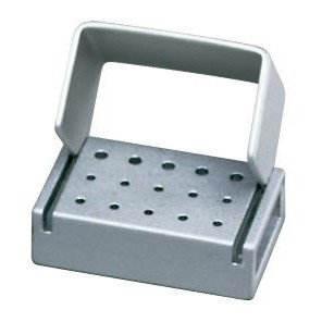 Anodized Aluminum 15-Hole Latch Bur Block - Predictable Surgical Tech