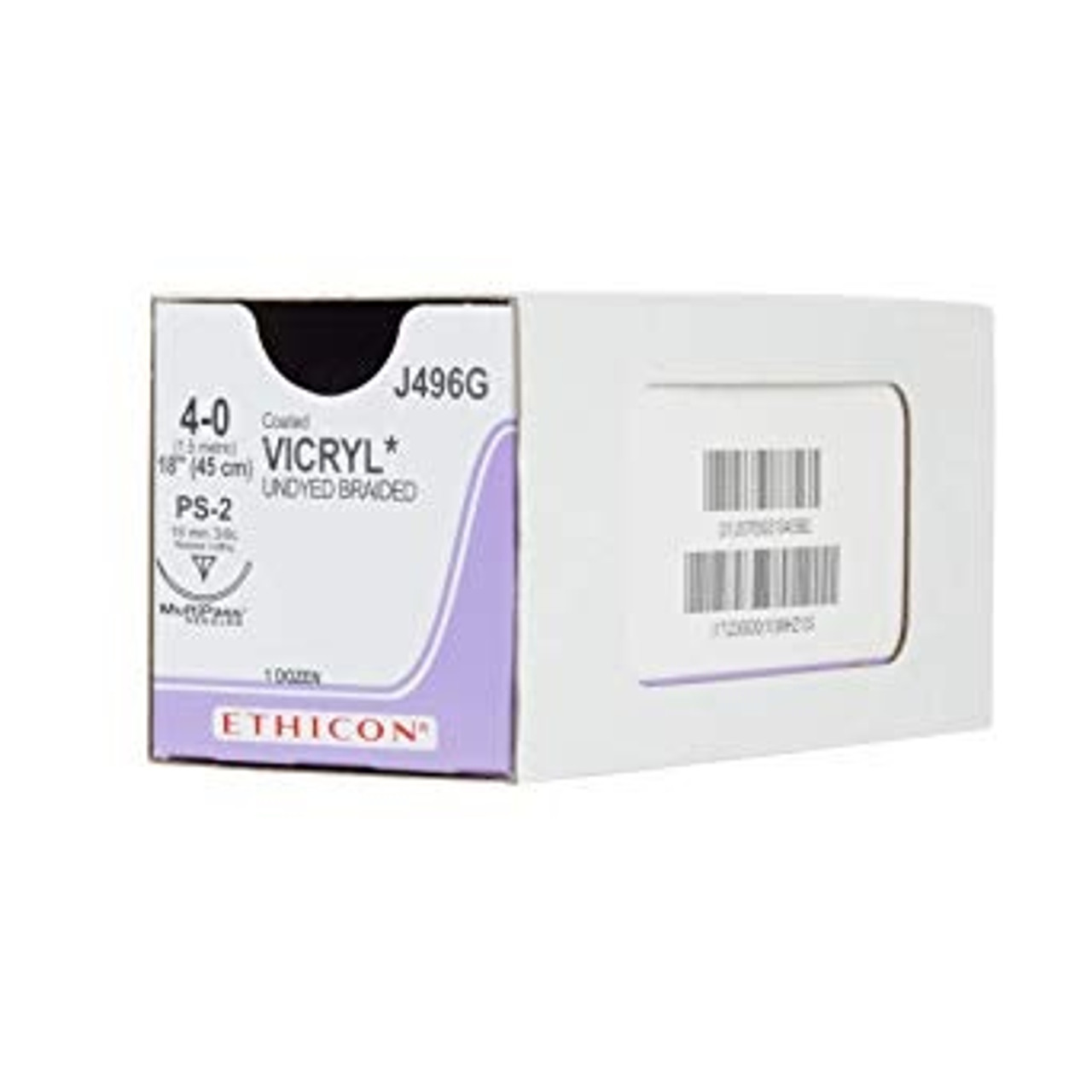 4-0 x 18" Vicryl Undyed Braided Suture with PS-2 Needle - 12/Box - Predictable Surgical Technologies