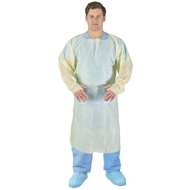 Universal Yellow Light-Weight Tri-Layer Over-The-Head Isolation Gown ...